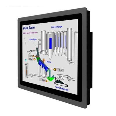 China 17 inch Industriële Touchscreen Displays Alles-in-één Flat Panel Fanless Capacitieve Weerstand Touch Computer Ingebouwde Service Apparatuur Te koop