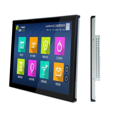 China Waterproof IP65 21.5 inch Capacitive Touchscreen Industrial Panel PC Embedded Fanless Linux Win Computer Advertising Boards for sale