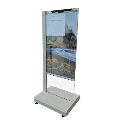 China Quiosque com tela OLED transparente de 55 polegadas, tela sensível ao toque, Humano Digital AI para eventos de exposição à venda