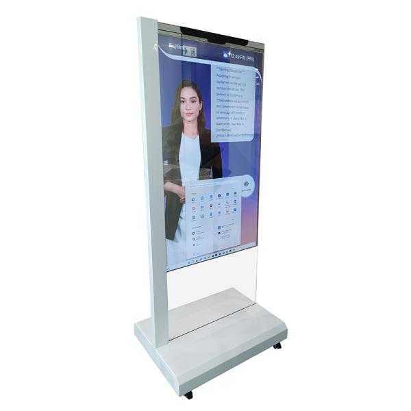 Quality 55 inch AI Digital OLED Transparent Display Kiosk for sale