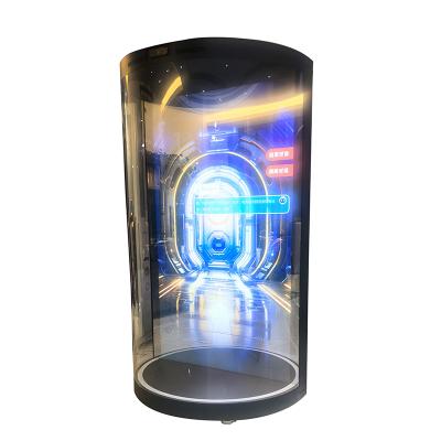 China 75 inch Holotube 3D Transparent LCD Display Circular Hologram Display for sale