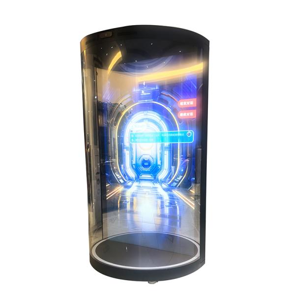 Quality 75 inch Holotube 3D Transparent LCD Display Circular Hologram Display for sale