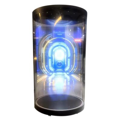 China 75 inch Holotube 3D Transparent LCD Display Circular Hologram Display for sale