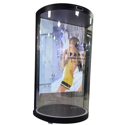 China 75 inch Holotube 3D Transparent LCD Display Circular Hologram Display for sale