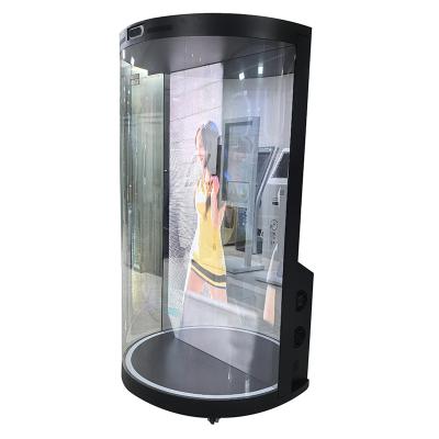 China 75 inch Holotube 3D Transparent LCD Display Circular Hologram Display for sale