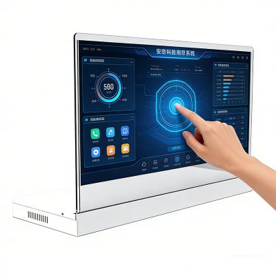 China 55 Inch Exhibition Booth Touchscreen High Transparency Dynamic Content Desktop Transparent OLED Display for sale