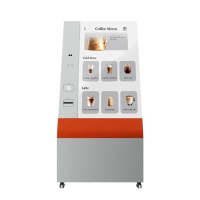 China A 55-inch Transparent OLED Interactive Kiosk with 45% light transmittance and integrated touch functionality, supporting card swiping, queuing, and printing. for sale