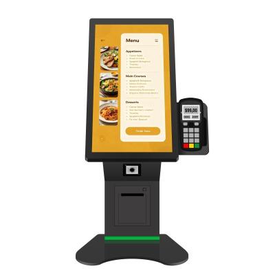 China KFC Restaurant 21.5 Inch Touch Screen POS Fast Food Self Service Order System Terminal Machine Payment Kiosk for sale