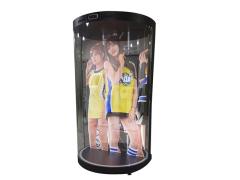 Display LCD trasparente 3D Holotube da 75 pollici, display olografico circolare