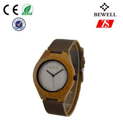 China Genuine Leather Band Bamboo Wrist Watch For Men Eco - Friendly for sale
