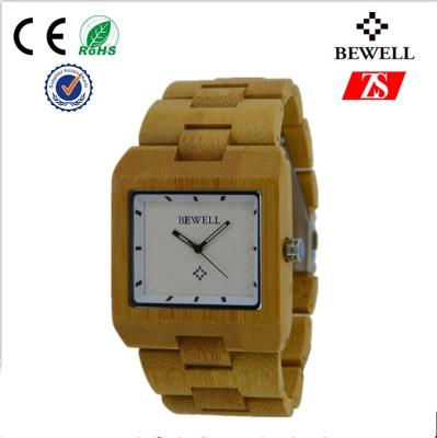 China Square Face Men And Women Japan Movt Wrist Watch , Bewell Bamboo Watch for sale