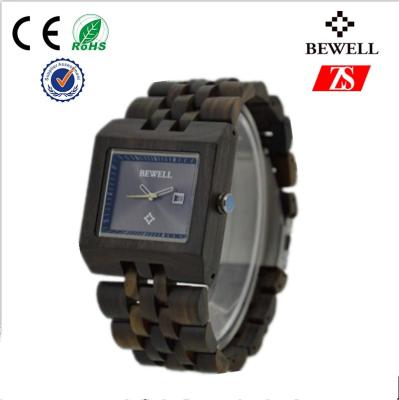 Cina Orologio di legno di superficie liscio, orologio del legno della banda di forma quadrata in vendita