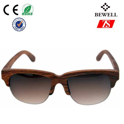 China Half Framed Water Proof Rosewood Wood Sunglasses Polarized CE ROHS FSC for sale