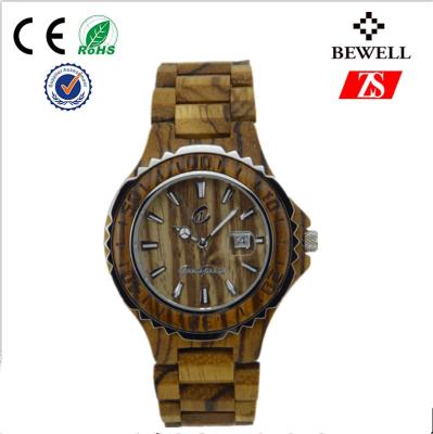 Cina Orologio del legno resistente della mano dell'acqua, orologio di signore di legno dell'incastonatura d'acciaio in vendita