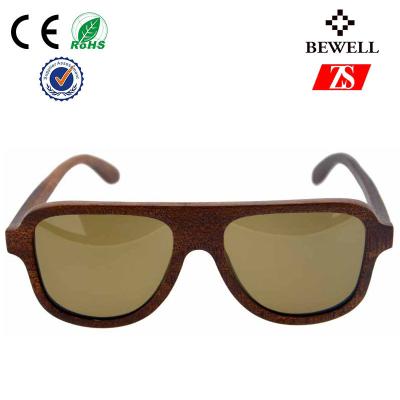 China Sapele Wood Frame Sunglasses For Travelling Driving Shopping OEM / ODM for sale