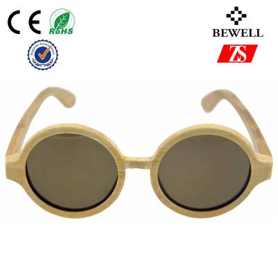 China Round Walnut Or Bamboo Wood Sunglasses For Smaller Faces 1 Year Warranty for sale