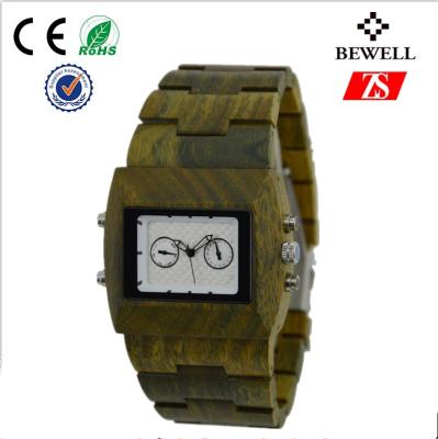 Cina Orologi di legno degli uomini di lusso con la corona dell'acciaio inossidabile e del quadrante bianco in vendita