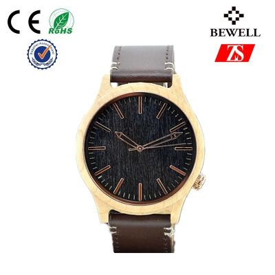 China Custom 100% Natural Female Wooden Watch With Leather Band for sale