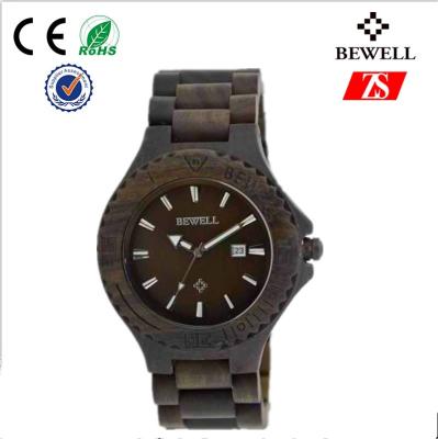 Cina Tipo di legno del catenaccio del fermaglio della fionda degli orologi di Bewell degli uomini di forma rotonda in vendita