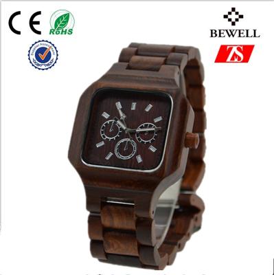 Cina Orologi di vetro induriti di legno degli uomini, orologio di legno di Quarzt del movimento del Giappone in vendita