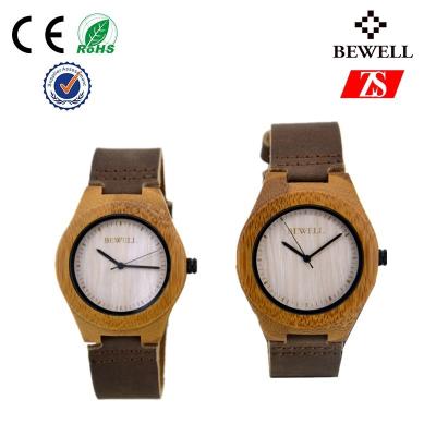 China Swiss Movement Wooden Watch With Leather Strap , Couple watches for sale