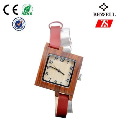 China Maple Wooden Watch With Leather Strap , Japanese Quartz Wood Watch for sale