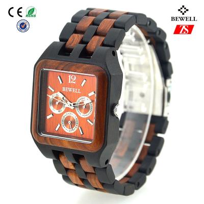 Cina L'orologio casuale degli uomini di legno neri e rossi di Sandalweood con una garanzia da 1 anno in vendita