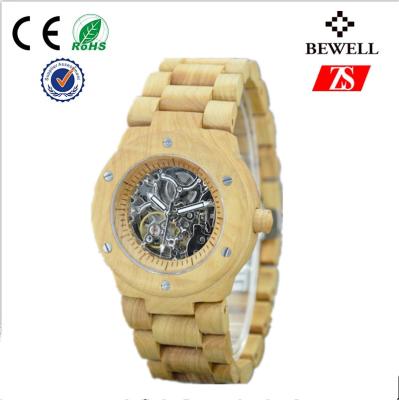 Cina Orologi di legno degli uomini completamente automatici del movimento, orologio di scheletro del legno in vendita