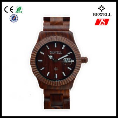 Cina Orologio di legno delle signore di lusso di colore rosso con il fermaglio reale dell'acciaio inossidabile in vendita