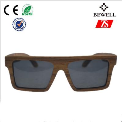 China Eco - Friendly Wood Framed Sunglasses Fashion With Polarized Blue Lens for sale