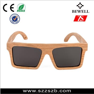 China CE Square style Wood Frame Sunglasses With Polarized TAC Lens for sale