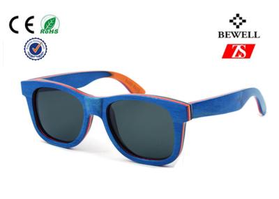 China Colorful Wood Frame Sunglasses Skateboard Wood Polarized Lens UV400 Unisex for sale
