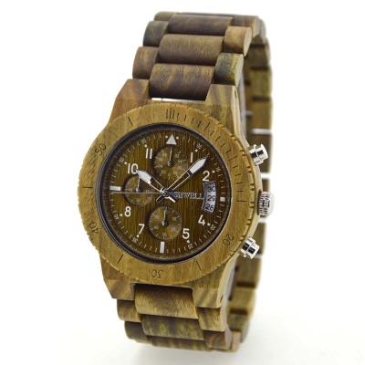 Cina Orologio del legno di Bewell dell'orologio del quarzo di bambù naturale del polso per gli uomini in vendita