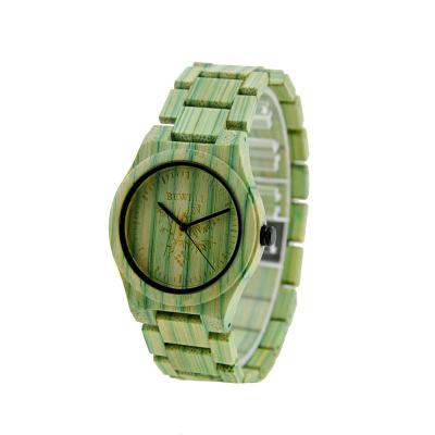 Cina Orologio di legno del quarzo verde/orologi fatti a mano del bambù per gli amanti in vendita