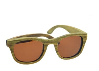 China Brown Polarized Lens Unisex Sunglasses With Wood Frame , CE And FDA Certificate for sale