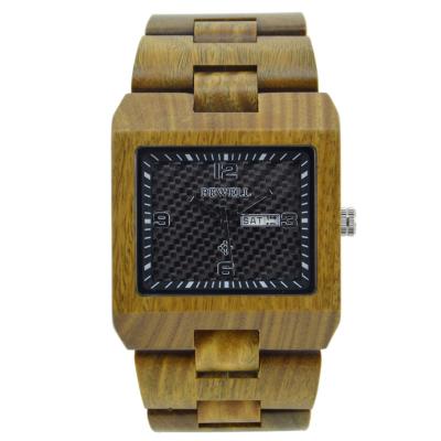 Cina Orologi di legno degli uomini verdi dei sandali con il doppio calendario in vendita