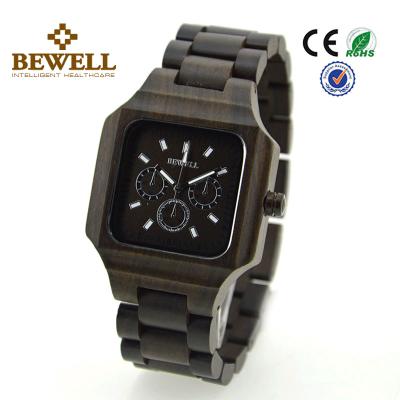 Cina Orologi di legno degli uomini nero- naturali dei sandali, fatti a mano tutto l'orologio del legno in vendita