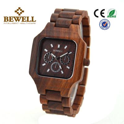 Cina Orologi di legno degli uomini unici dei sandali rossi con il movimento 2035 del Giappone in vendita