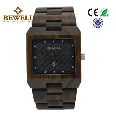 Cina Orologi di legno degli uomini quadrati, 100 sandali di legno del nero dell'orologio in vendita