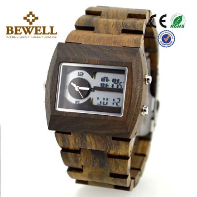 Cina L'orologio di legno degli uomini neri su ordinazione dei sandali dell'OEM con due Movt in vendita