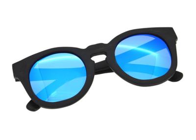 China Ice Blue Handmade Wood Frame Sunglasses , Recycled Wooden Polarized Sunglasses for sale