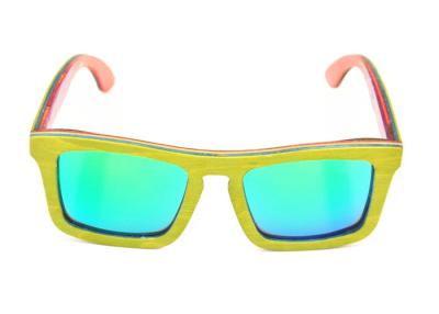 China Revo Colors Customized Wood Frame Sunglasses With Skateboard Wood Material for sale