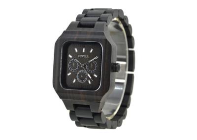 Cina Orologio di legno dell'uomo nero dei sandali con resistente di acqua del movimento del quarzo in vendita