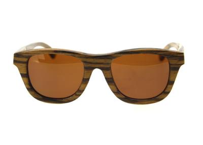 China Decoration Recycled Wood Frame Sunglasses With Brown Color Lense , ZS-S001 for sale