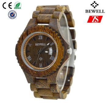 Cina Orologi di legno naturali di stile degli uomini con il fermaglio dell'acciaio inossidabile, movimento di Vogue Giappone in vendita