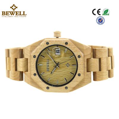 Cina Orologio del legno di Bewell delle donne di dimensione dell'acero su ordinazione di lux con il calendario ed il movimento del Giappone in vendita