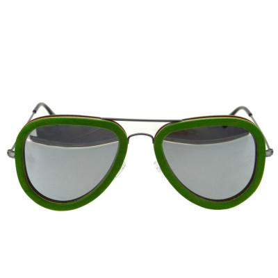 China Skateboard Wood Frame Sunglasses With Metal Legs New Aviator Style Sunglassess for sale