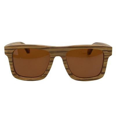 China Bewell Polarized Unisex Zebra Wood Frame Sunglasses With Brown Lens for sale