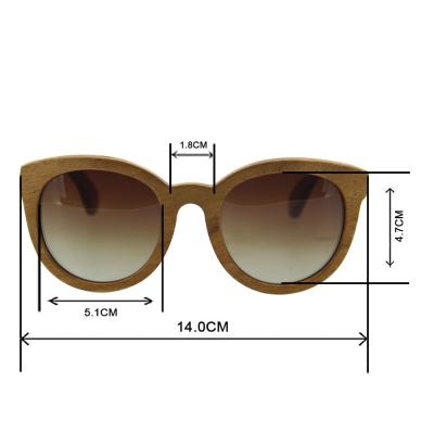 China Water Proof Circle Shape Koa Wood Frame Sunglasses Polarized Brown Len CE FDA for sale