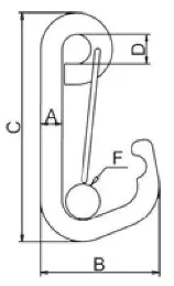 304 Stainless Steel Simple Spring Hook Rigging Hardware Fitting
